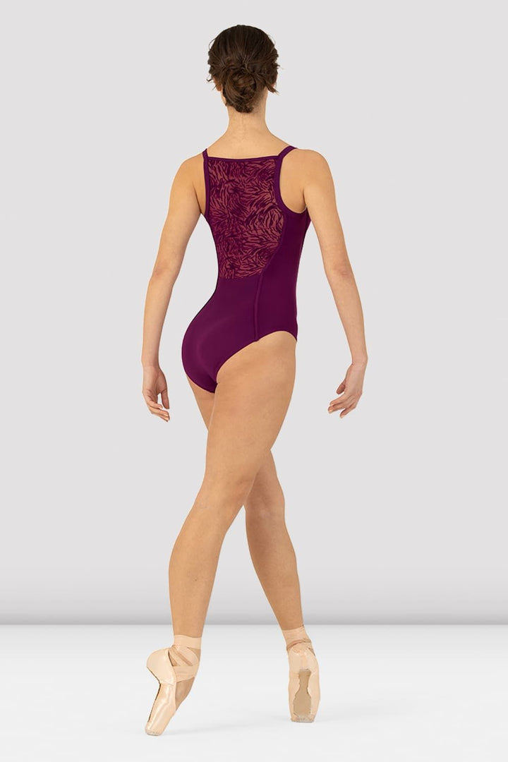 Luna Flocked Mesh Back Leotard – Dancer's Image Luna Flocked Mesh Back Leotard – Dancer's Image
