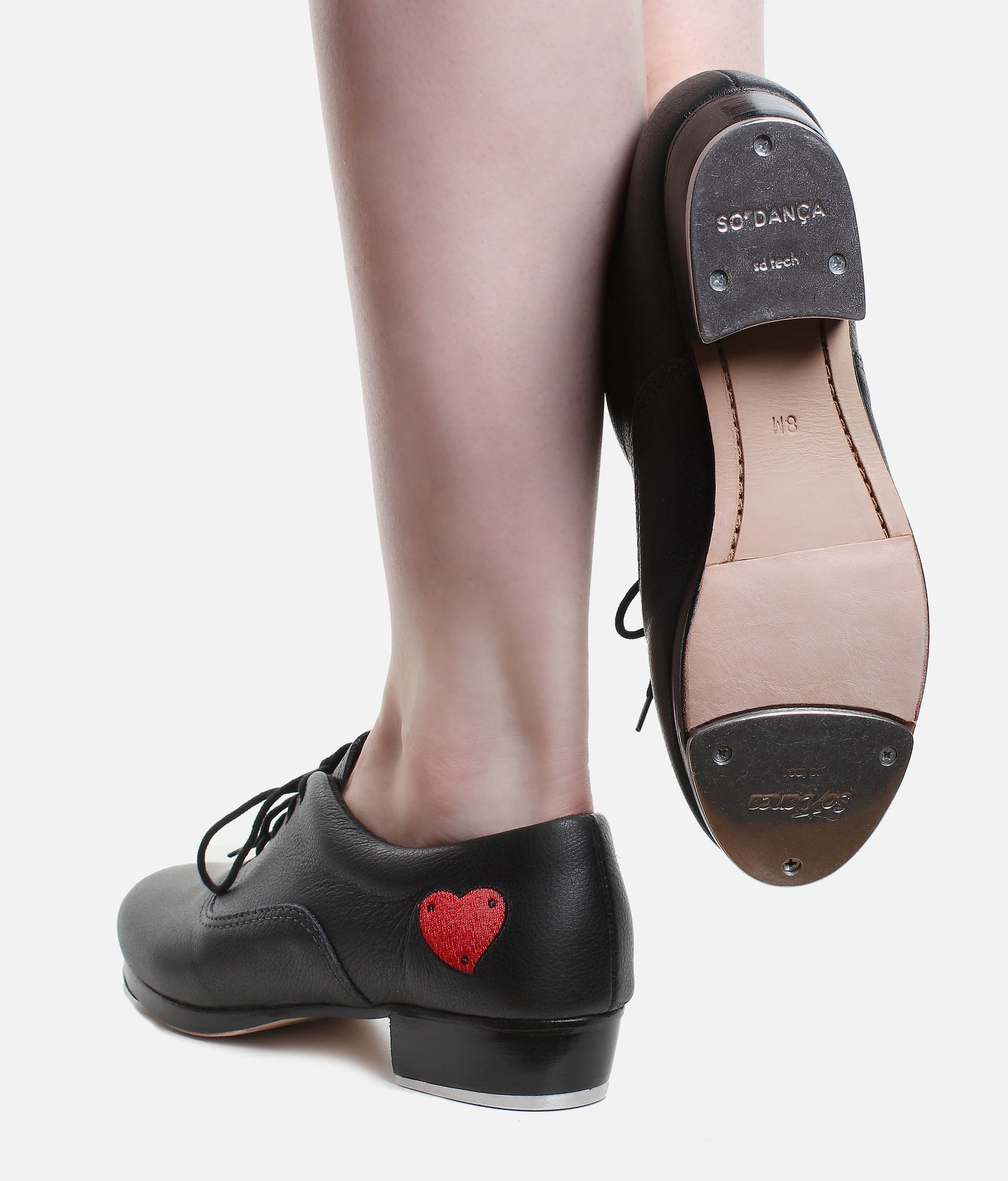 Professional Tap Shoe with Red Heart – Dancer's Image